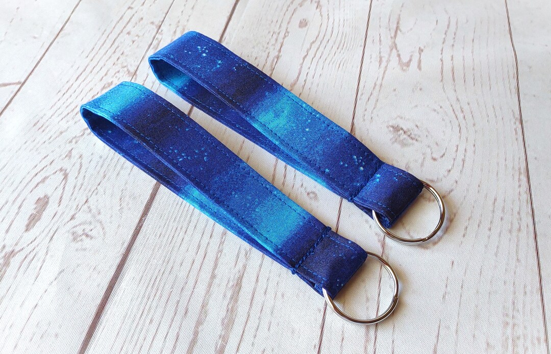 Galaxy Fabric Wristlet Keychain Set: Handmade Cotton Key Fobs - Etsy