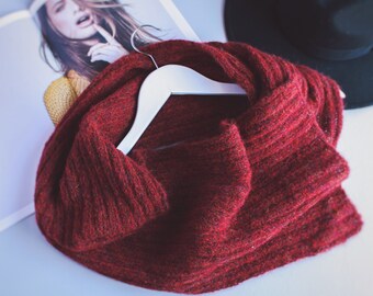 Dark Red Scarf - Etsy