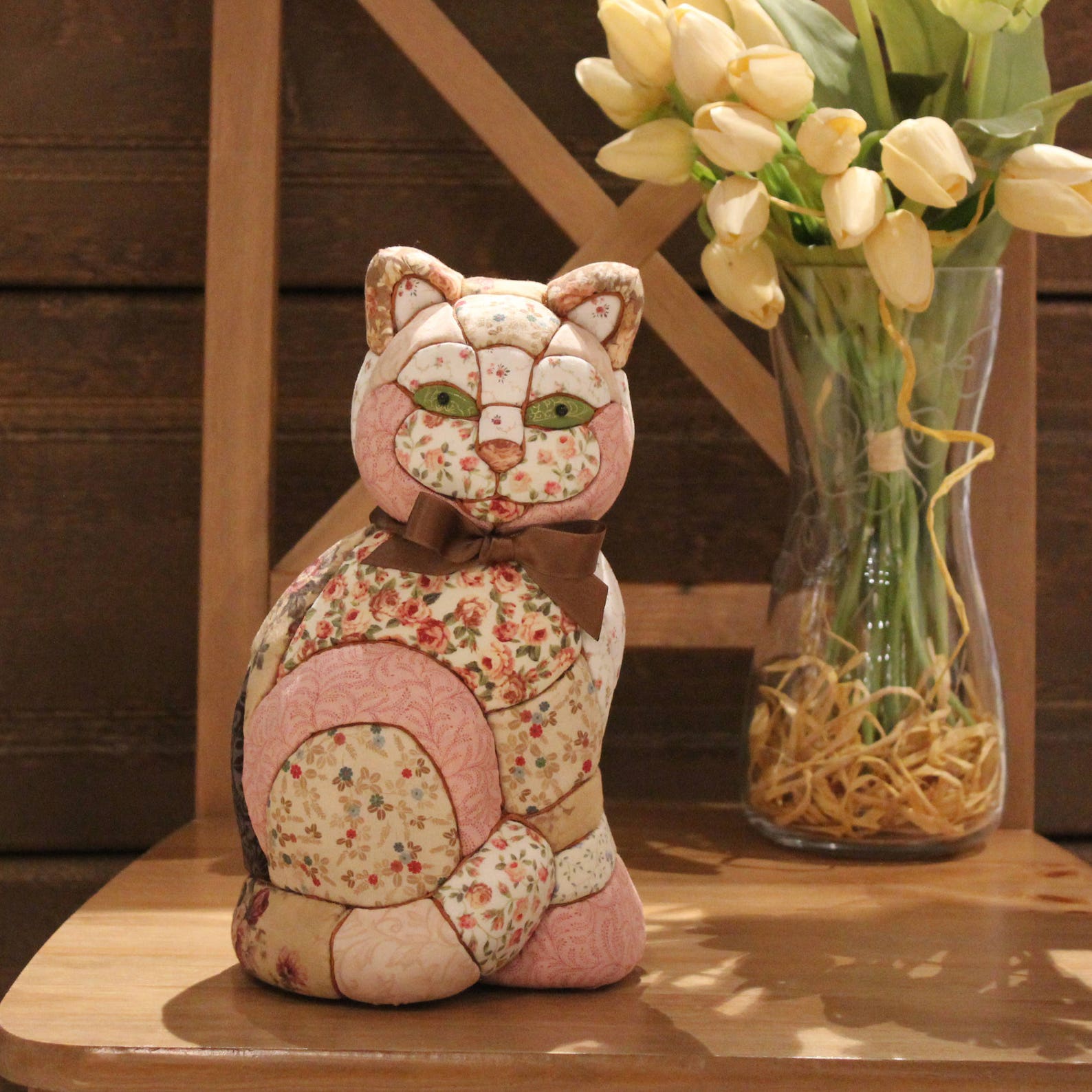 Cat seamless patchwork figurine | Etsy