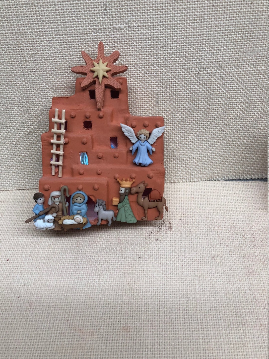 W-light-bethlehem Nativity-w-color Changing Light-unboxed - Etsy