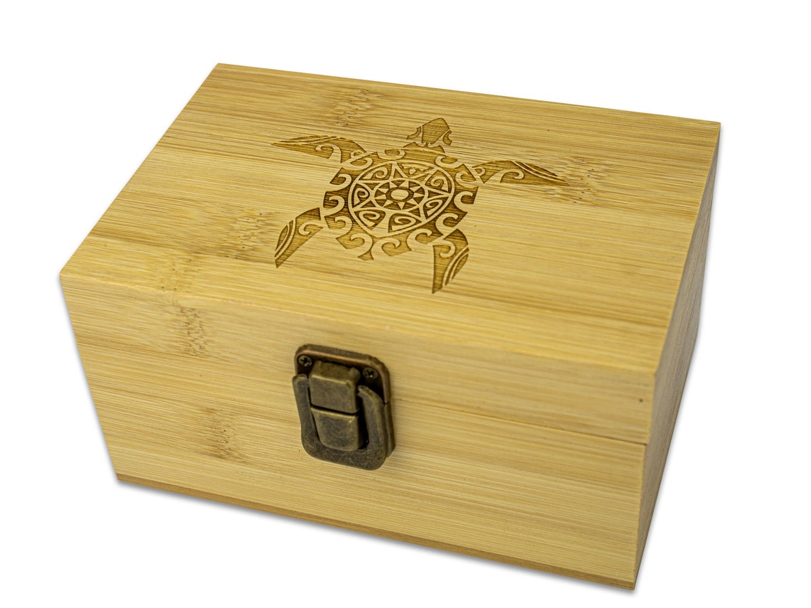 Sea Turtle Bamboo Storage Box Bundle Smell Proof Jar Rolling - Etsy
