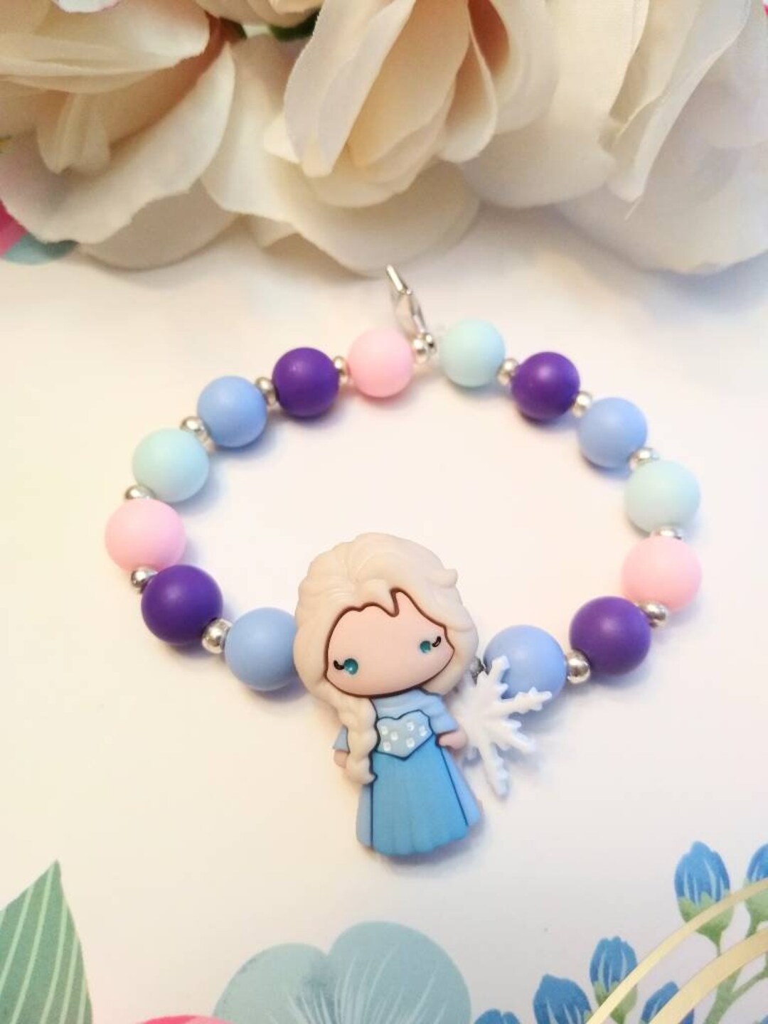 Queen Elsa Bracelet From Disney's Frozen, Bubblegum Beaded Stretchy ...