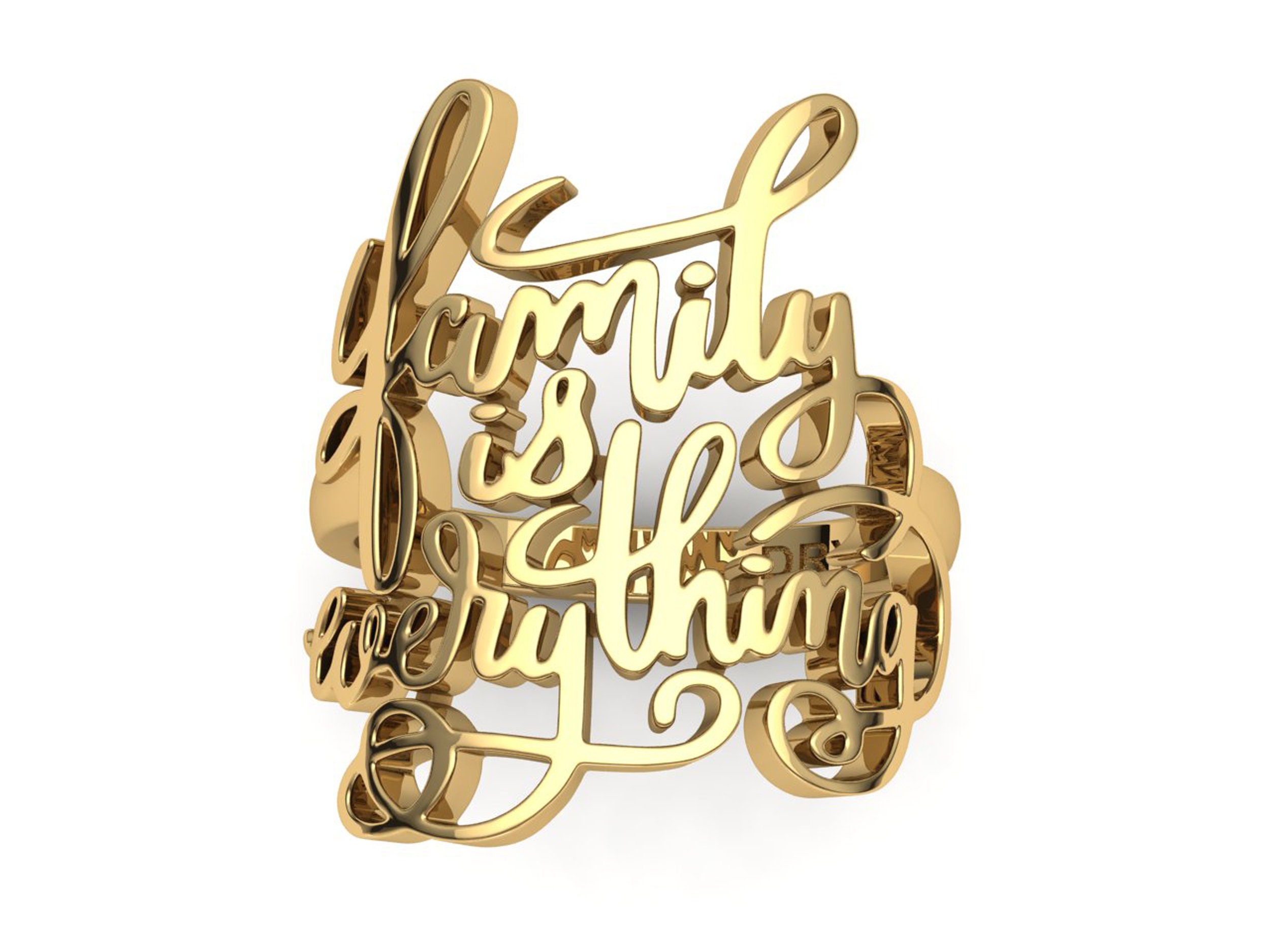 18k Gold Lettering Ring. Family is Everything.a Design to Celebrate the ...
