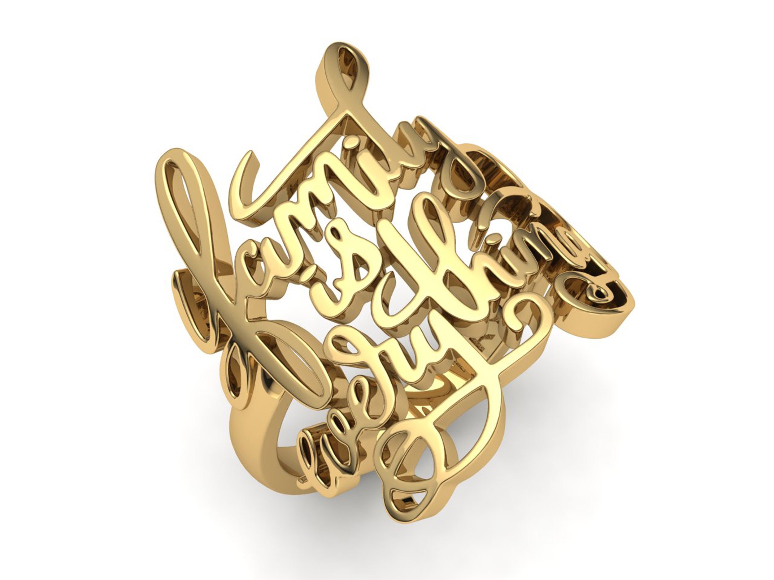 18k Gold Lettering Ring. Family is Everything.a Design to Celebrate the ...