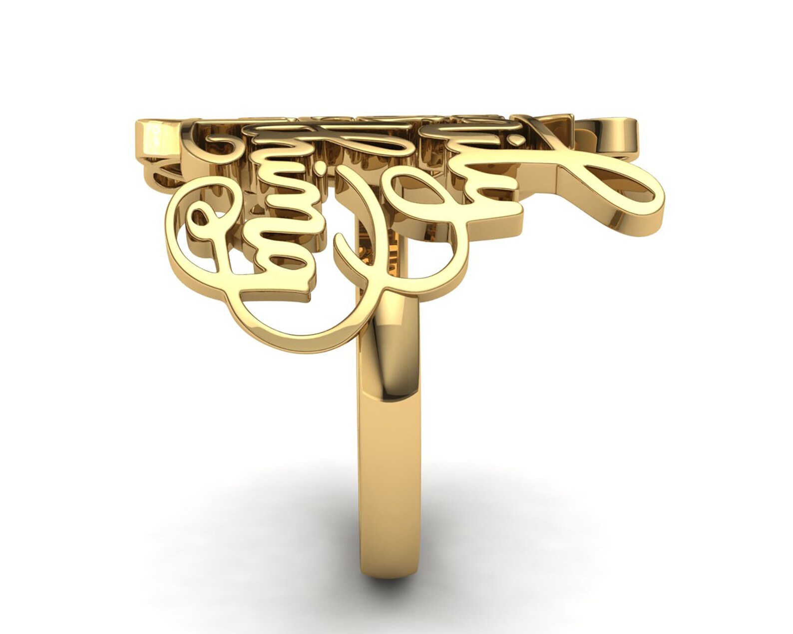 18k Gold Lettering Ring. Family is Everything.a Design to Celebrate the ...