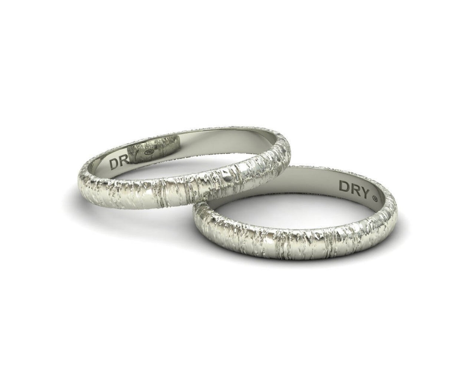 Anillos para parejas en oro blanco 18k. Anillos de boda de | Etsy