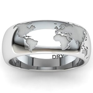 EARTH MAP RING | Aged Silver World Map Ring | Travel Lover Gift | World ...