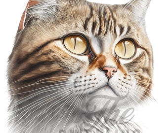 A4 Cat Portrait Print Original Style - Etsy