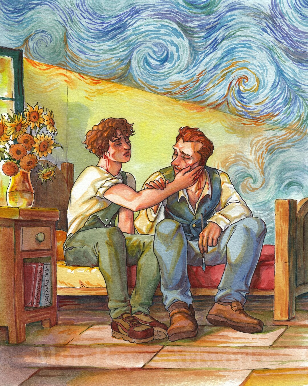 Van Gogh's Ear Watercolor Painting- Original Art/ Art Print- Mon Reyes ...