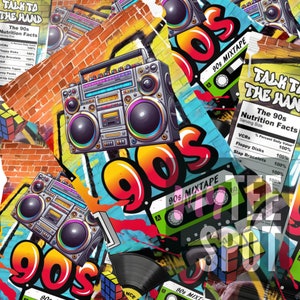 Custom 90s Party Favors Chip Bags, Decor, 90s Music Decorations ...