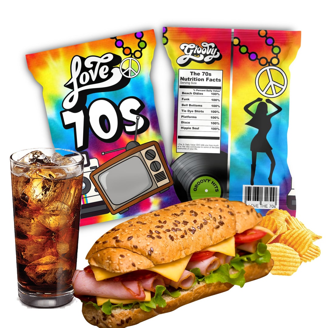 Custom 70s Party Favors Chip Bags, Decor, 70s Music Decorations ...