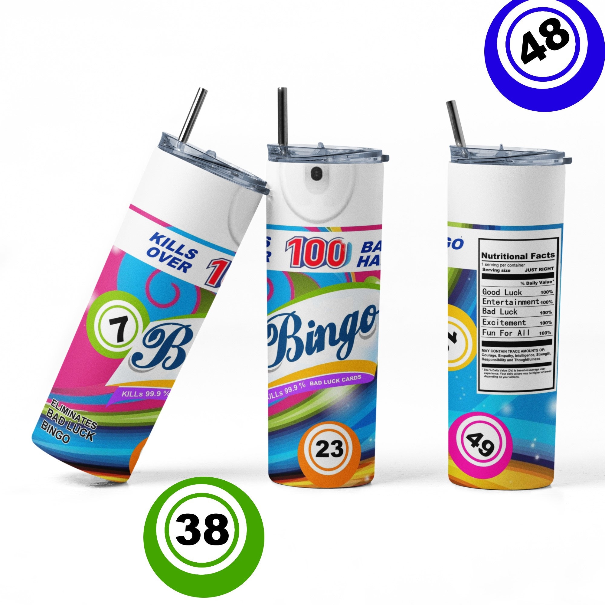 Bingo Tumbler Wrap, 20 Oz. Bingo Sublimation PNG Design, Digital ...