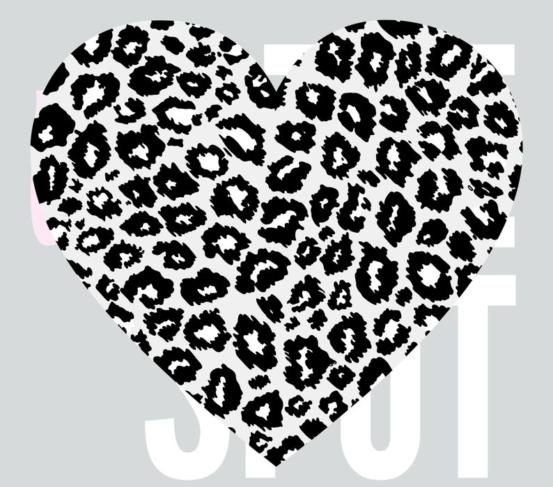 Leopard Print Heart SVG PNG Animal Print Heart Black and - Etsy