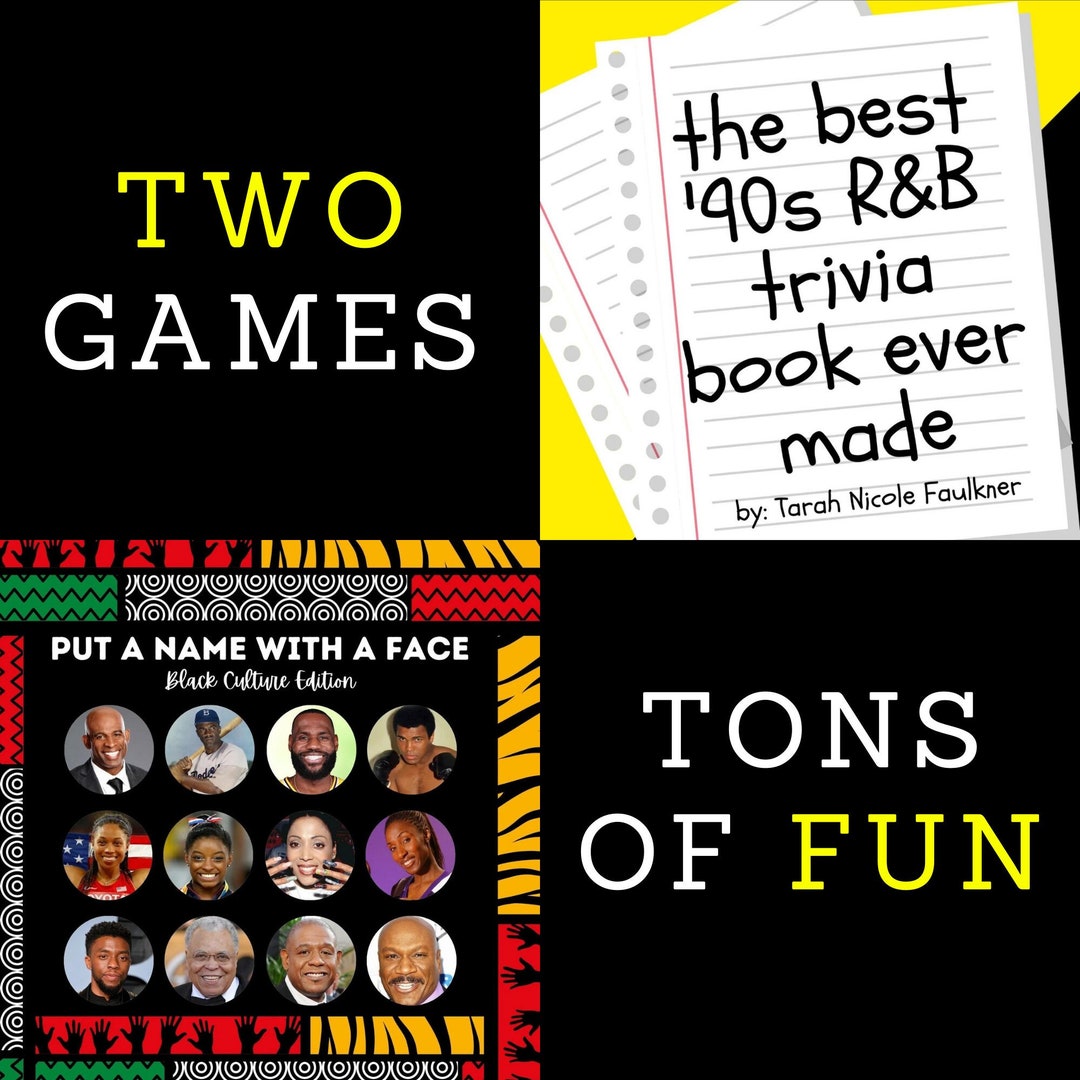 Black Trivia Game Bundle – 90s Rnb Music & Black History Face Game ...