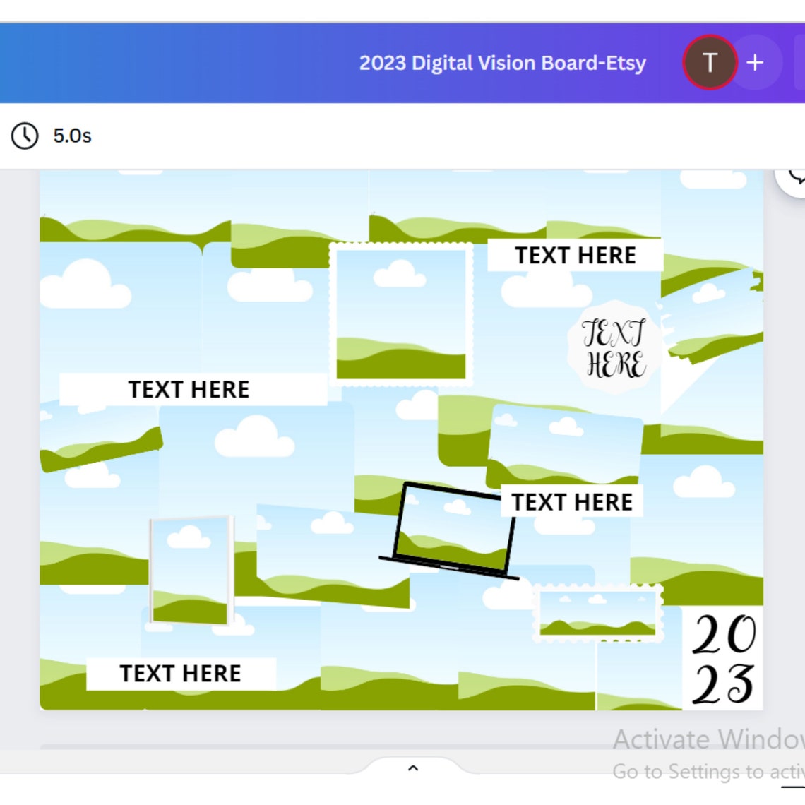 Digital Vision Board Template | Canva Collage for Goal Setting in ...