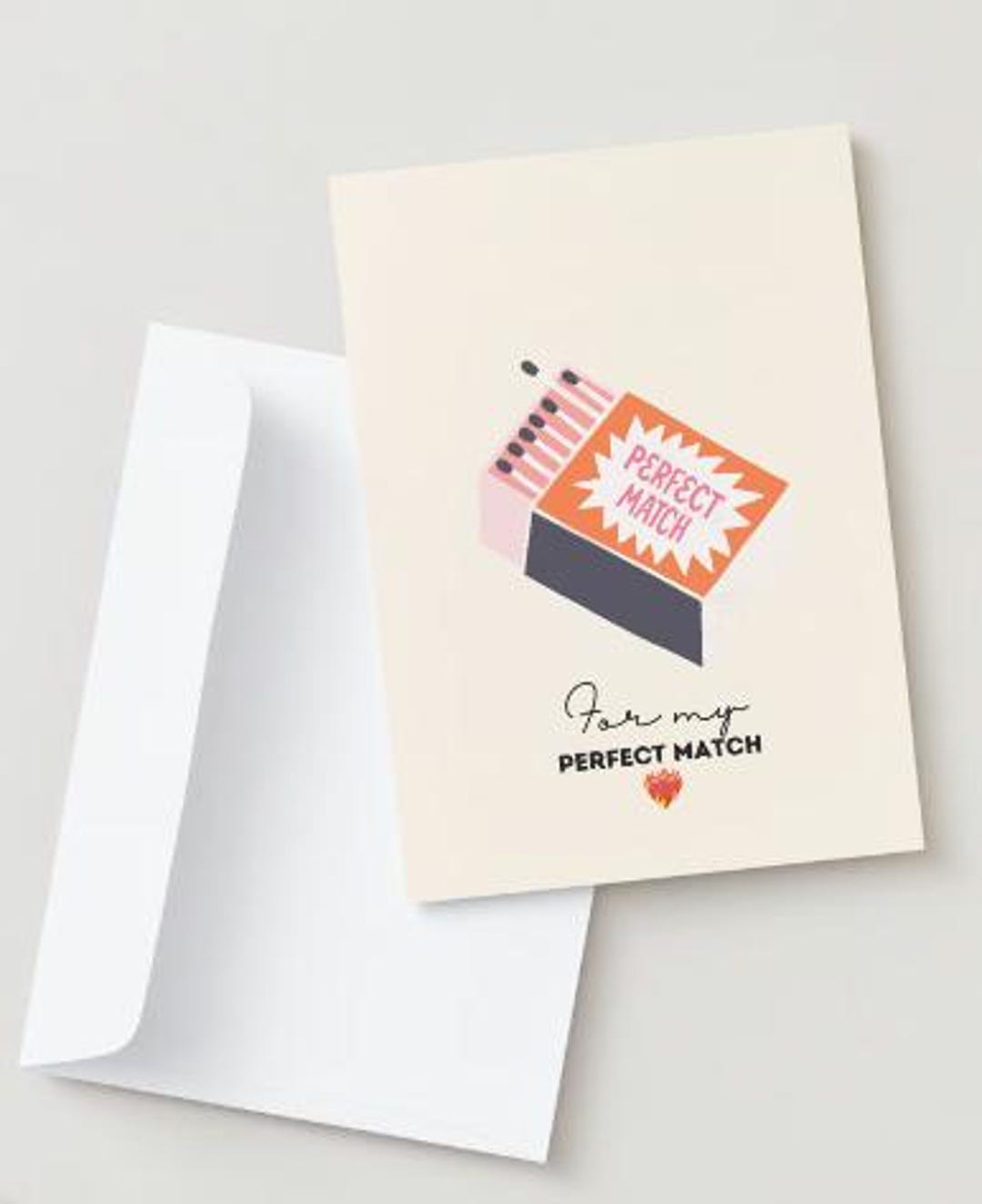 Perfect Match Valentine's Day Card - Etsy