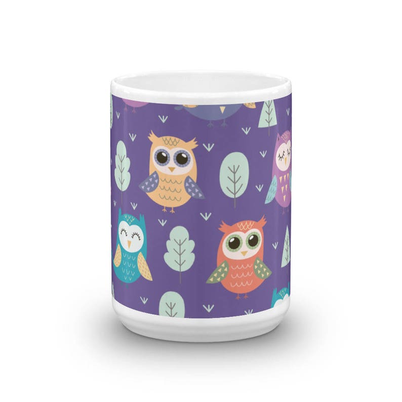 Owl Coffee Mug Sleepy Owls Big Eyes Teacup Soup Mug Tea Cup Hot ...