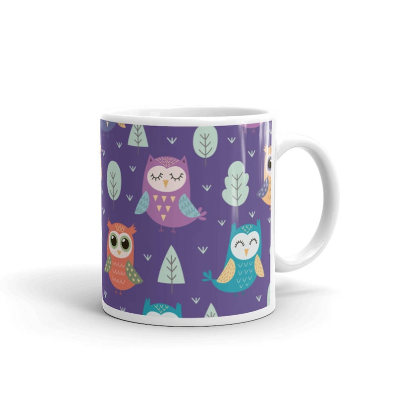 Owl Coffee Mug Sleepy Owls Big Eyes Teacup Soup Mug Tea Cup Hot ...