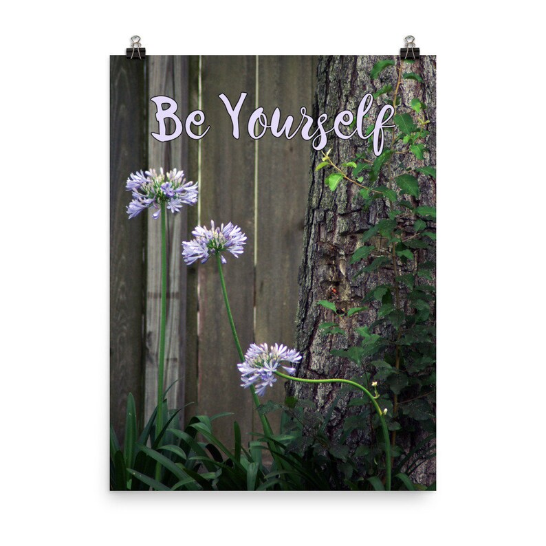 Be Yourself Word Art Photo Print Unique Inspirational Wall Art Decor ...