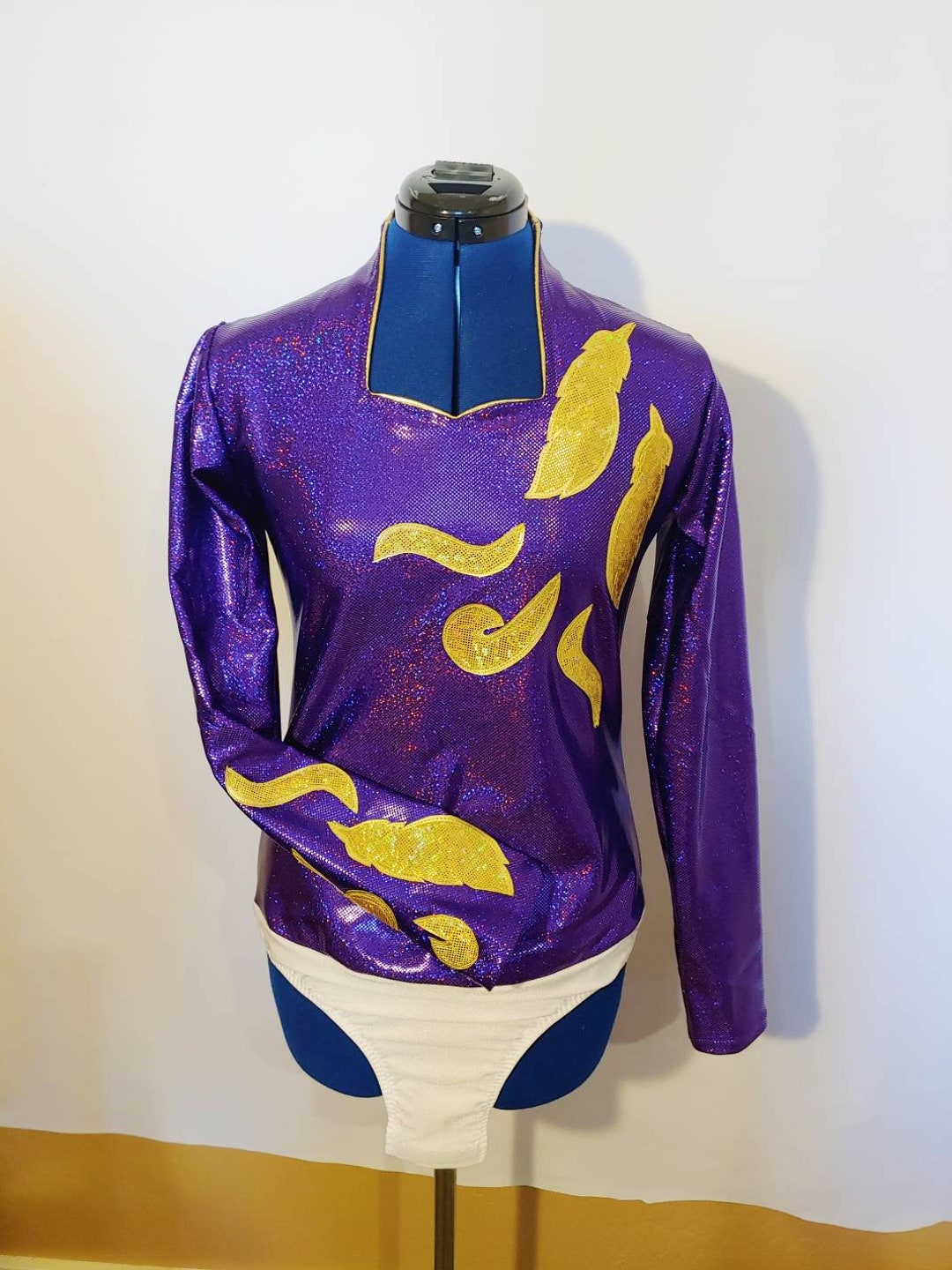 Purple W/ Gold Feathers -- Arena Rodeo Queen Shirt -- Sizes Child 5/6 ...