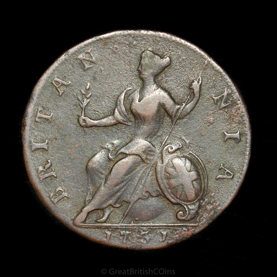 George II Copper Half Penny 1731, English Coins, Great British Coins ...