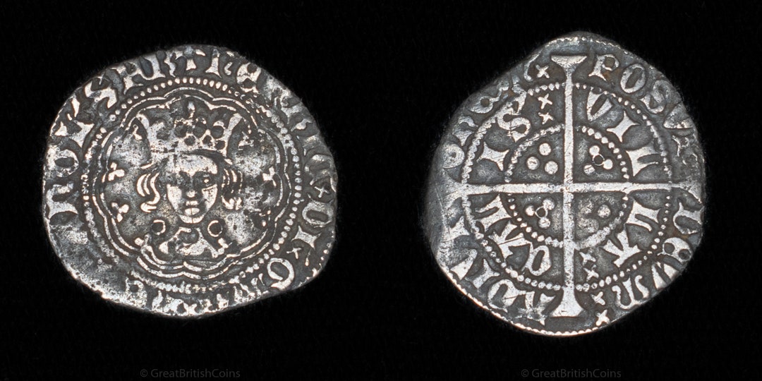 Medieval Henry VI 1422 1430 English Silver Half Groat, Annulet Type ...
