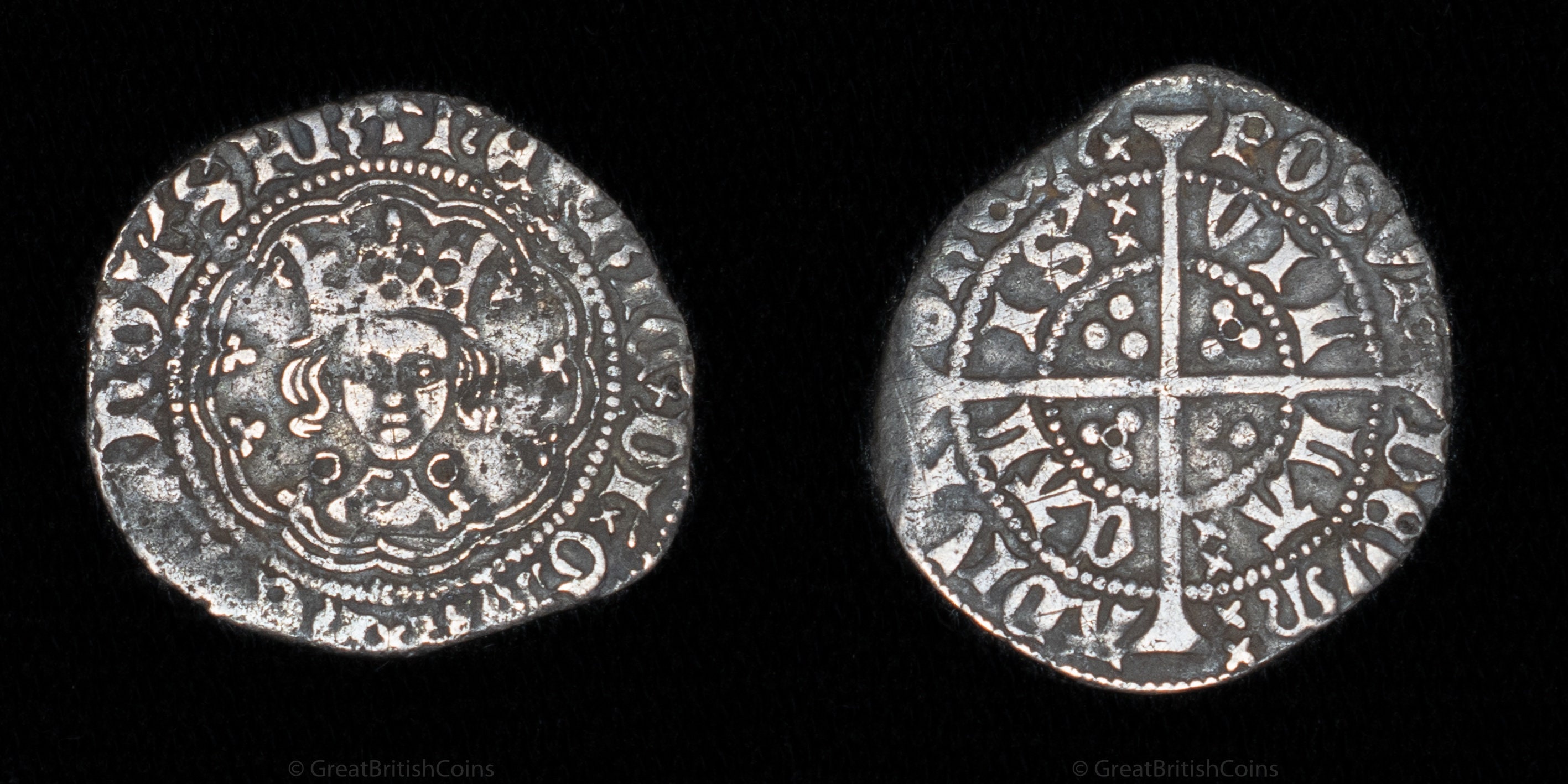 Medieval Henry VI 1422 1430 English Silver Half Groat, Annulet Type ...