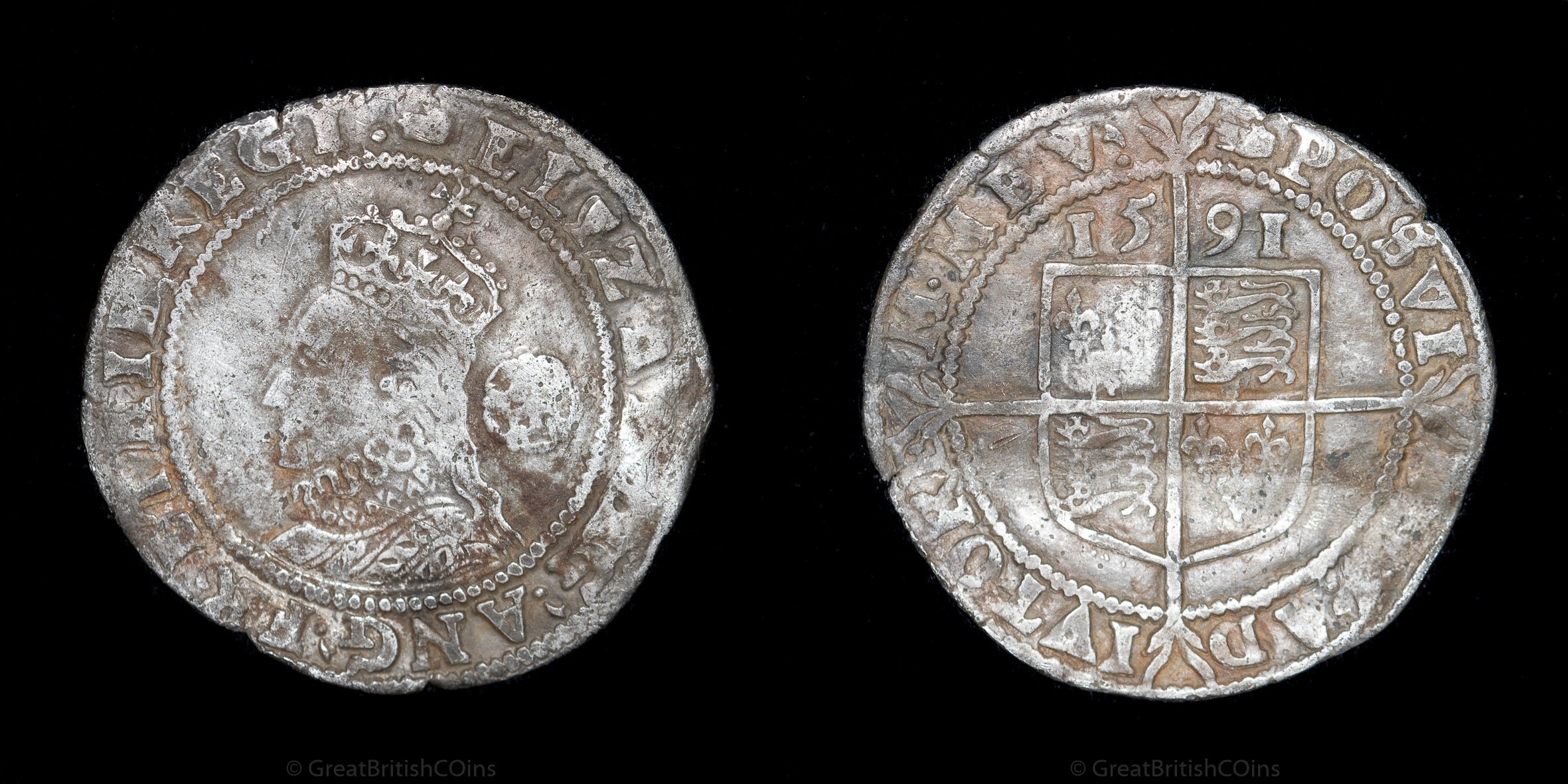 Tudor Coin Elizabeth I Silver 1591 Sixpence, British, Unique Gifts, Old ...
