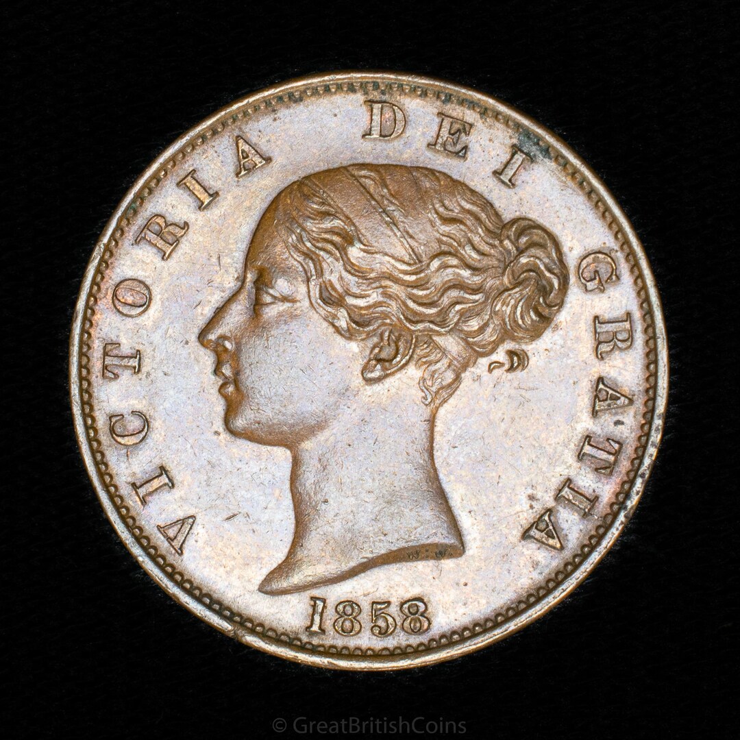 1858/7 Queen Victoria Copper Halfpenny Coin - Etsy