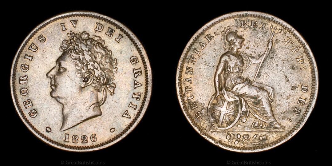 UK Coin George IV Copper Penny 1826, English, Georgian, Old, Great ...