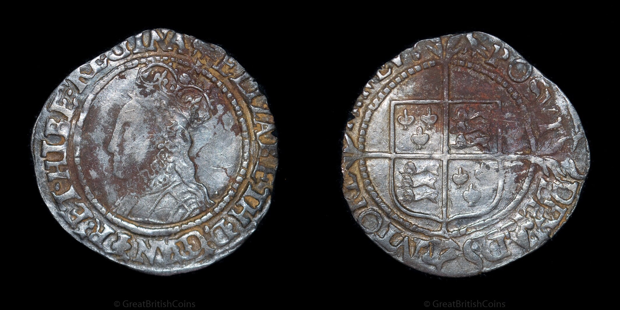 Tudor Elizabeth I Silver Twopence Coin 1560 1561 Antique British Coins ...