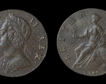 Antique British Coin Genuine George II Copper Half Penny 1729 | Etsy
