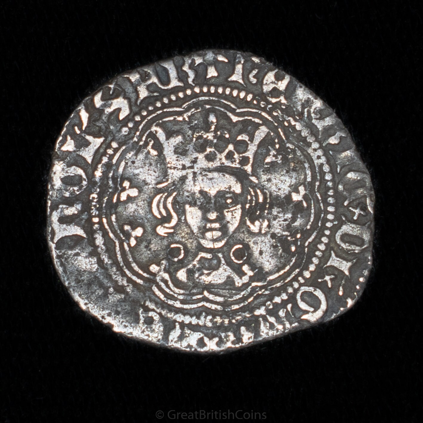 Medieval Henry VI 1422 1430 English Silver Half Groat, Annulet Type ...