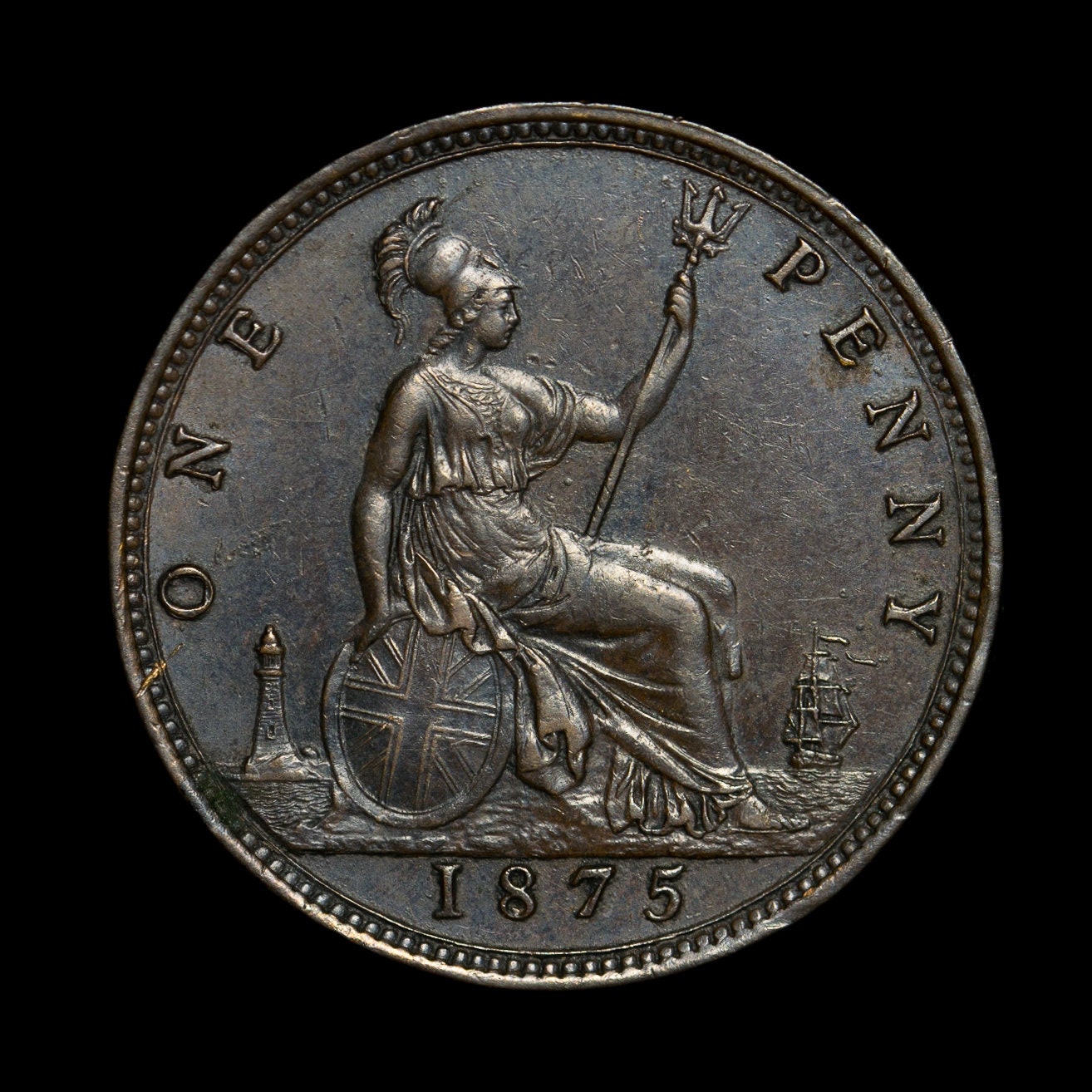Queen Victoria Large Copper One Penny 1875, Great British Coins ...