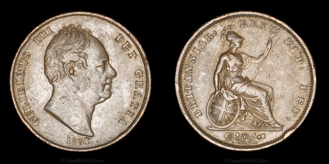 British King William IV Copper Penny 1831 Great British - Etsy
