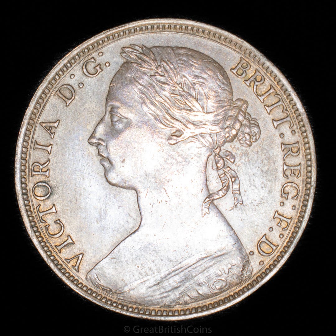 1887 Queen Victoria Bronze One Penny Coin - Etsy