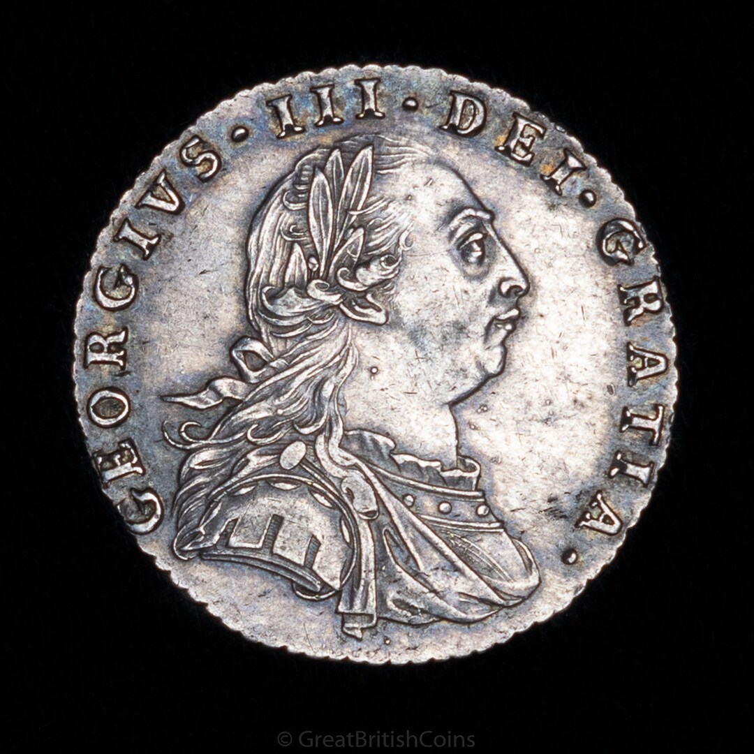 Antique Silver Sixpence Coin Genuine Old English George III 1787 ...