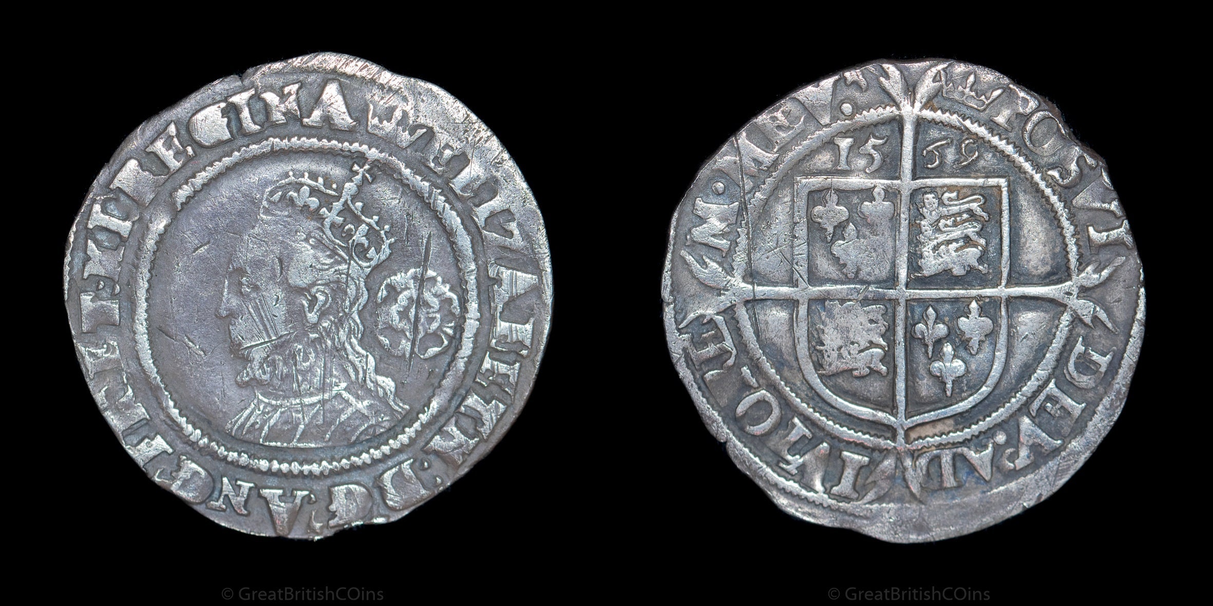 Tudor Elizabeth I Silver 1569 Sixpence Coin, Great British Coins ...