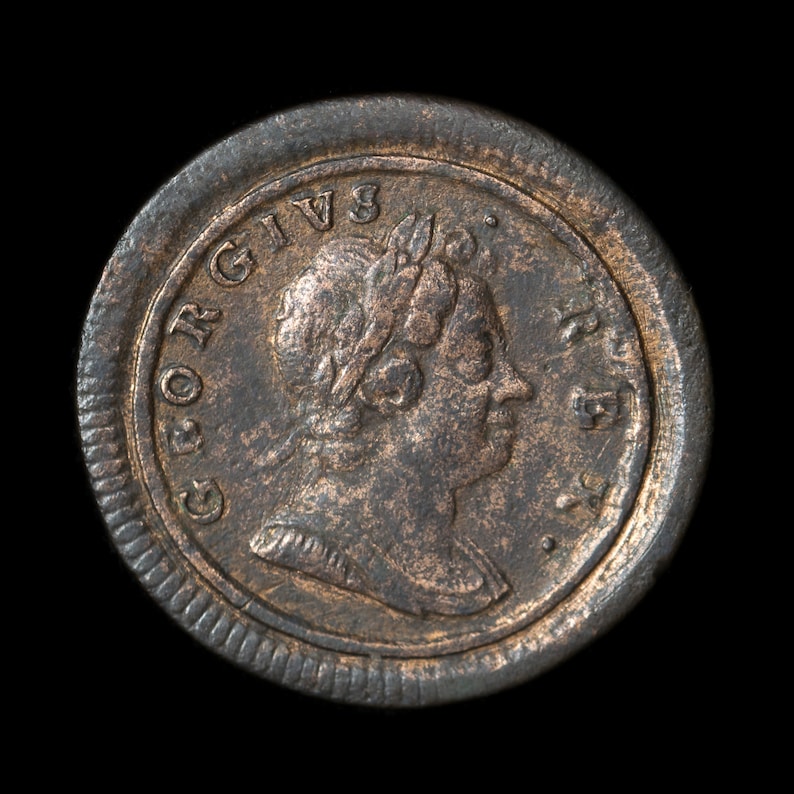 Antique George I Copper Farthing Coin 1720, British, Georgian, Old ...