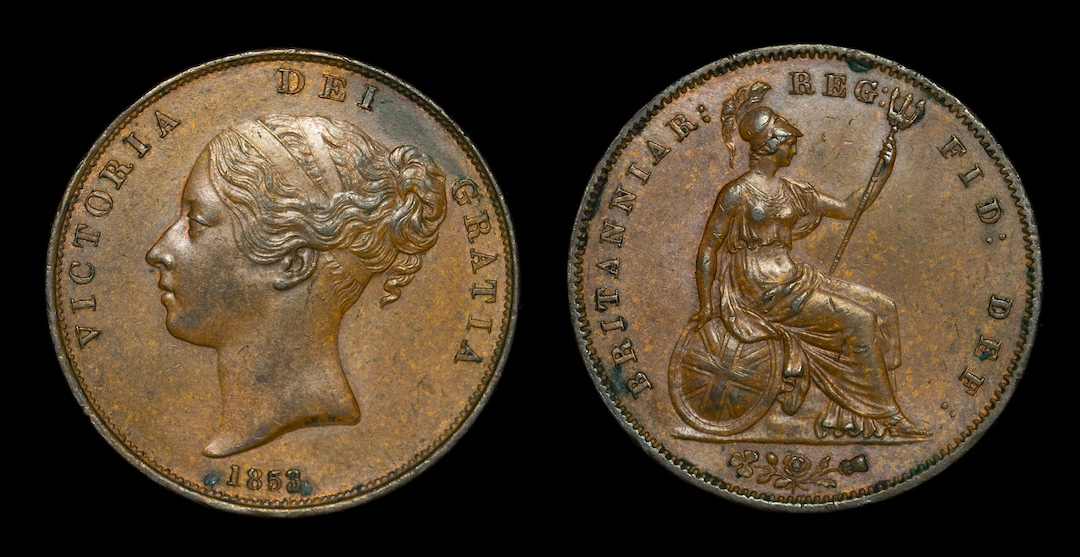 Queen Victoria Large Copper Penny 1853, British Coins, Victorian Coin ...