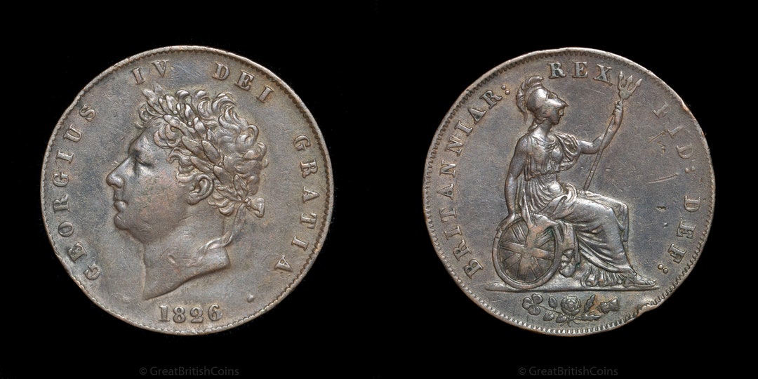 Buy Great British Coins George IV Copper Half Penny 1826, English ...