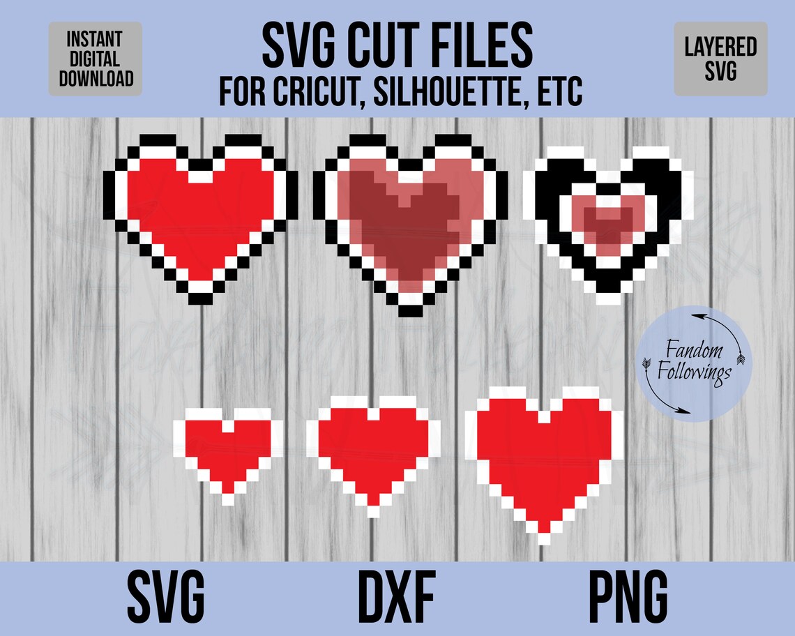 Zelda Svg Pixel Heart Svg Layered SVG Legend of Zelda Svg - Etsy