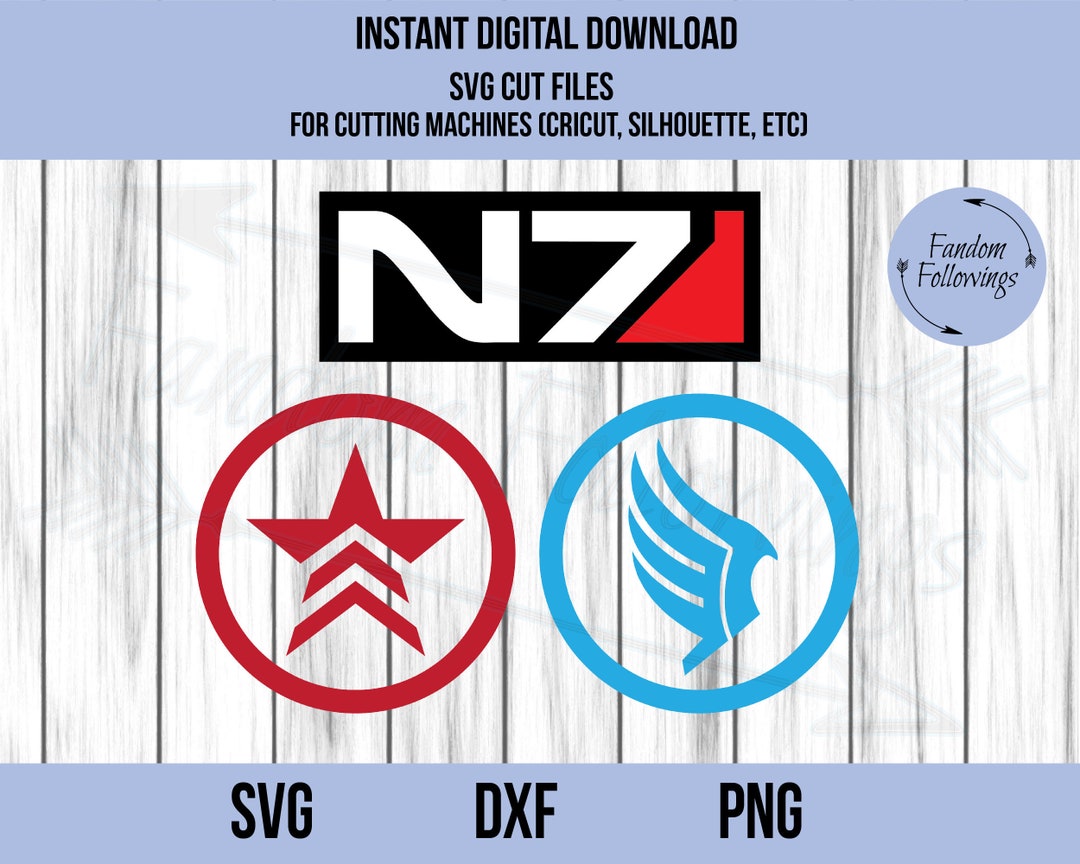 Mass Effect SVG, N7 Svg, Renegade SVG, Paragon Svg, Cut File, Cricut ...