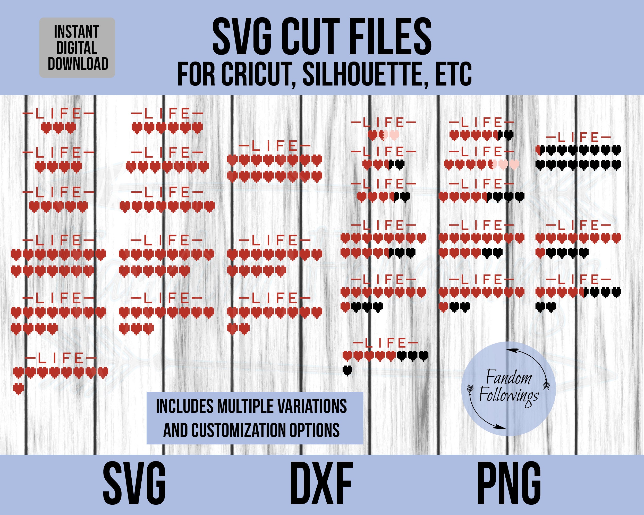 Zelda svg Life Meter svg Pixel Heart svg Legend of Zelda | Etsy
