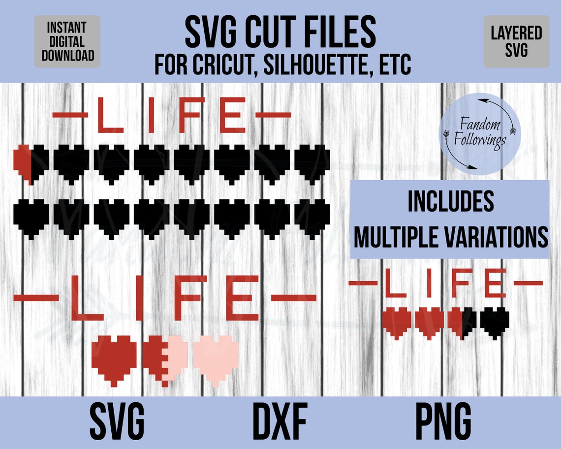 Zelda Svg Life Meter Svg Pixel Heart Svg Legend of Zelda - Etsy