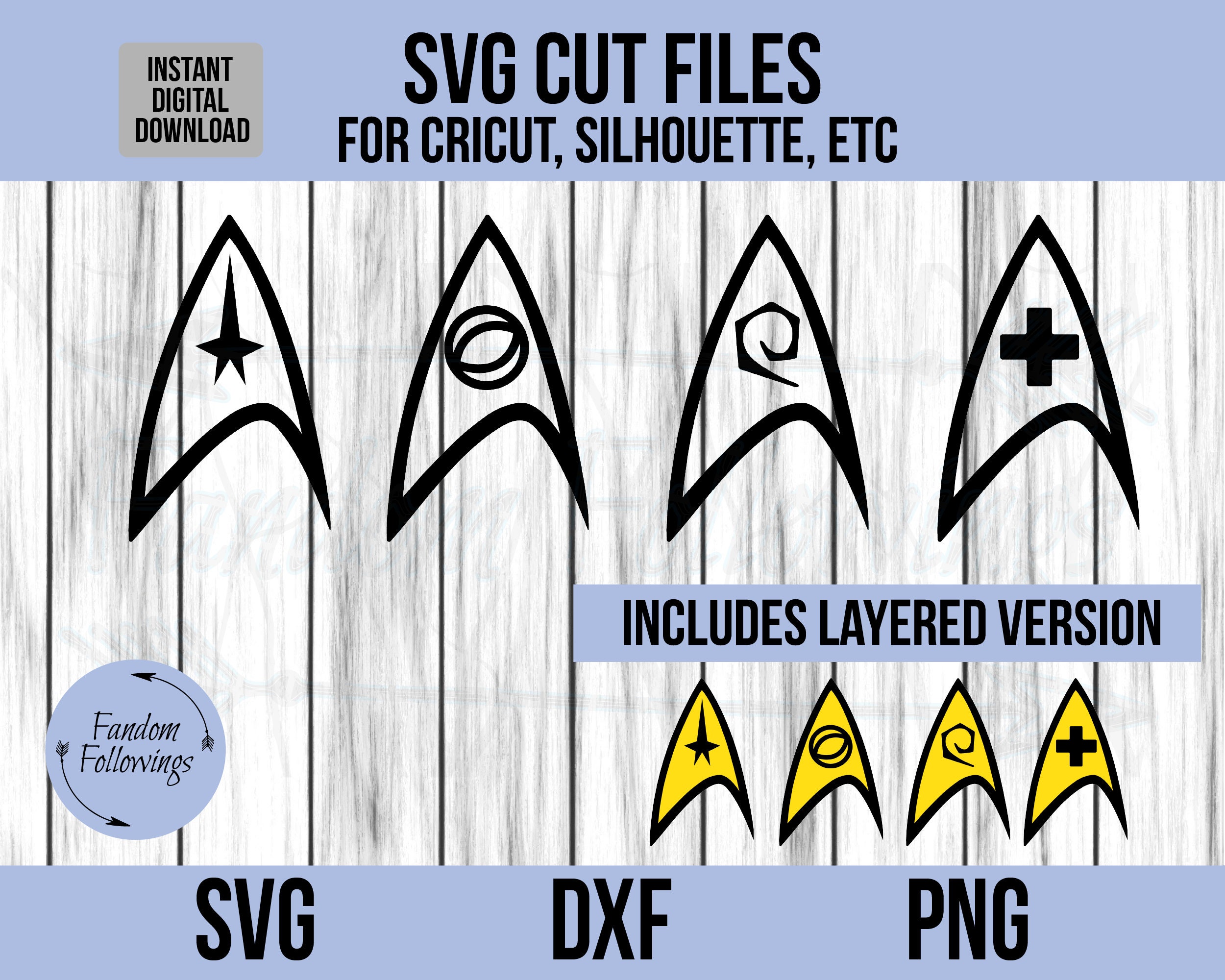 Star Trek SVG Starfleet Insignia svg Cricut Cut File | Etsy