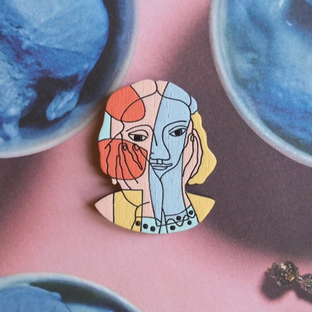Lady Face Pin Abstract Brooch Girlfriend Gift Jewelry Gift - Etsy