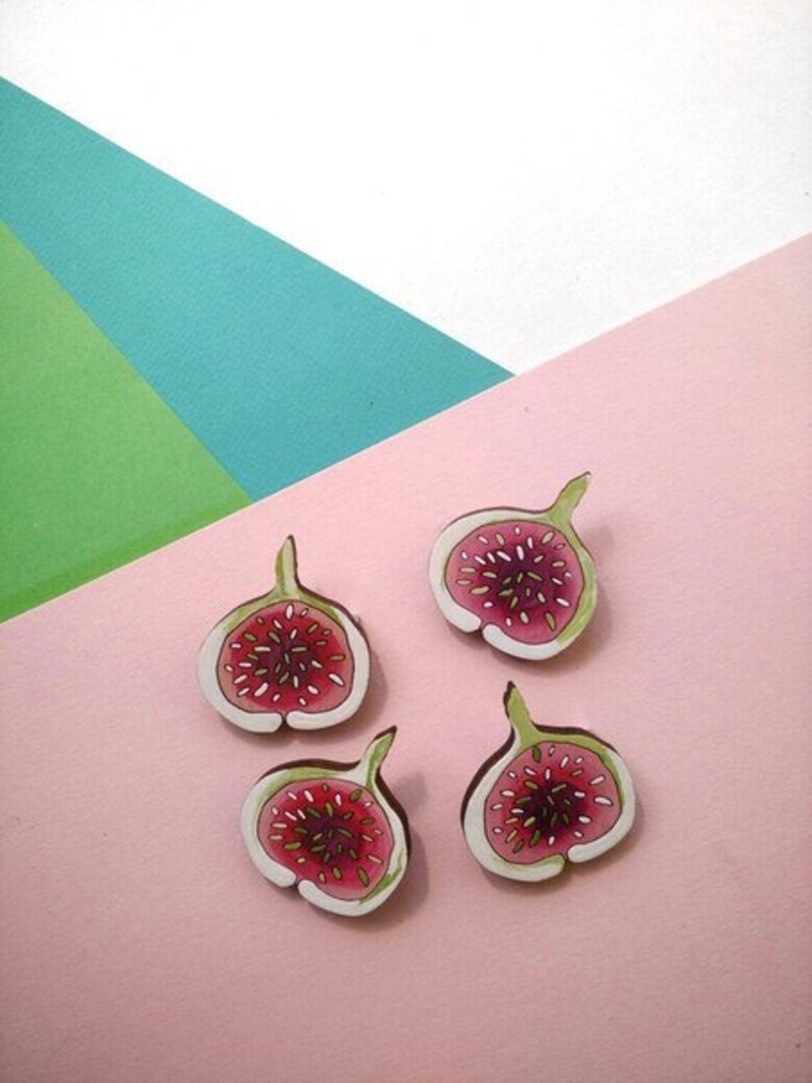 Fig Pin Wood Brooch Tropical Pin Fig Tree Pin Food Pin | Etsy