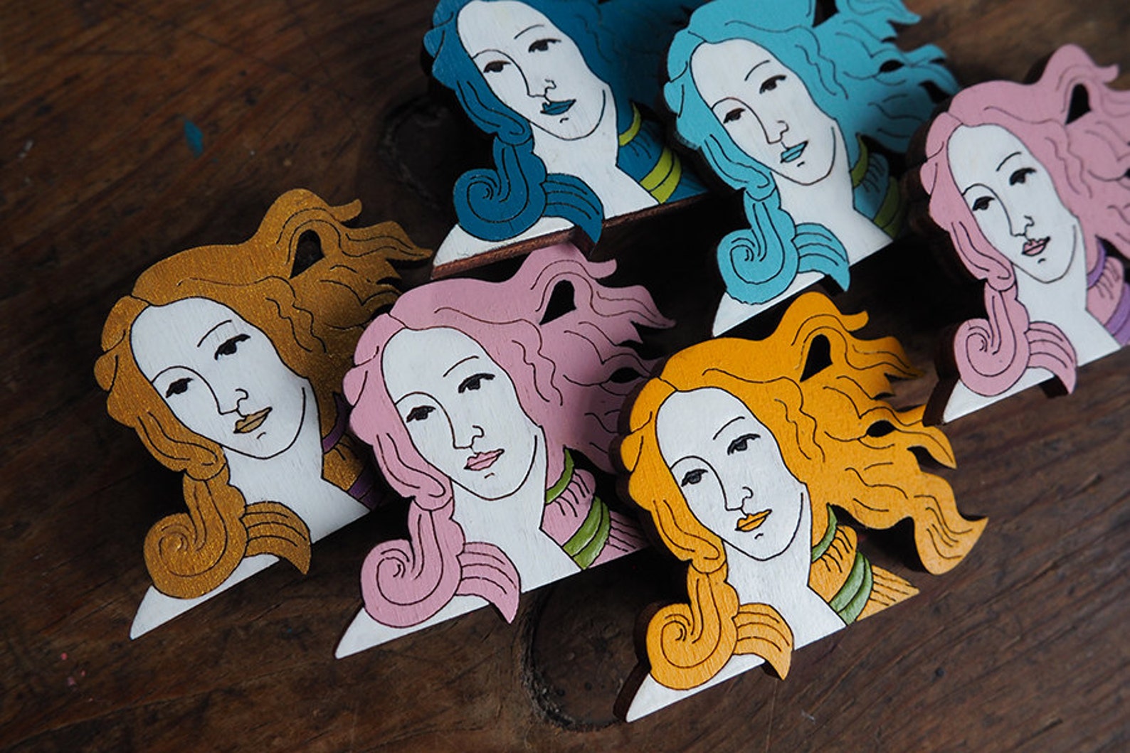 Venus Pin Wooden Brooch Andy Warhol Pin Art Brooch - Etsy