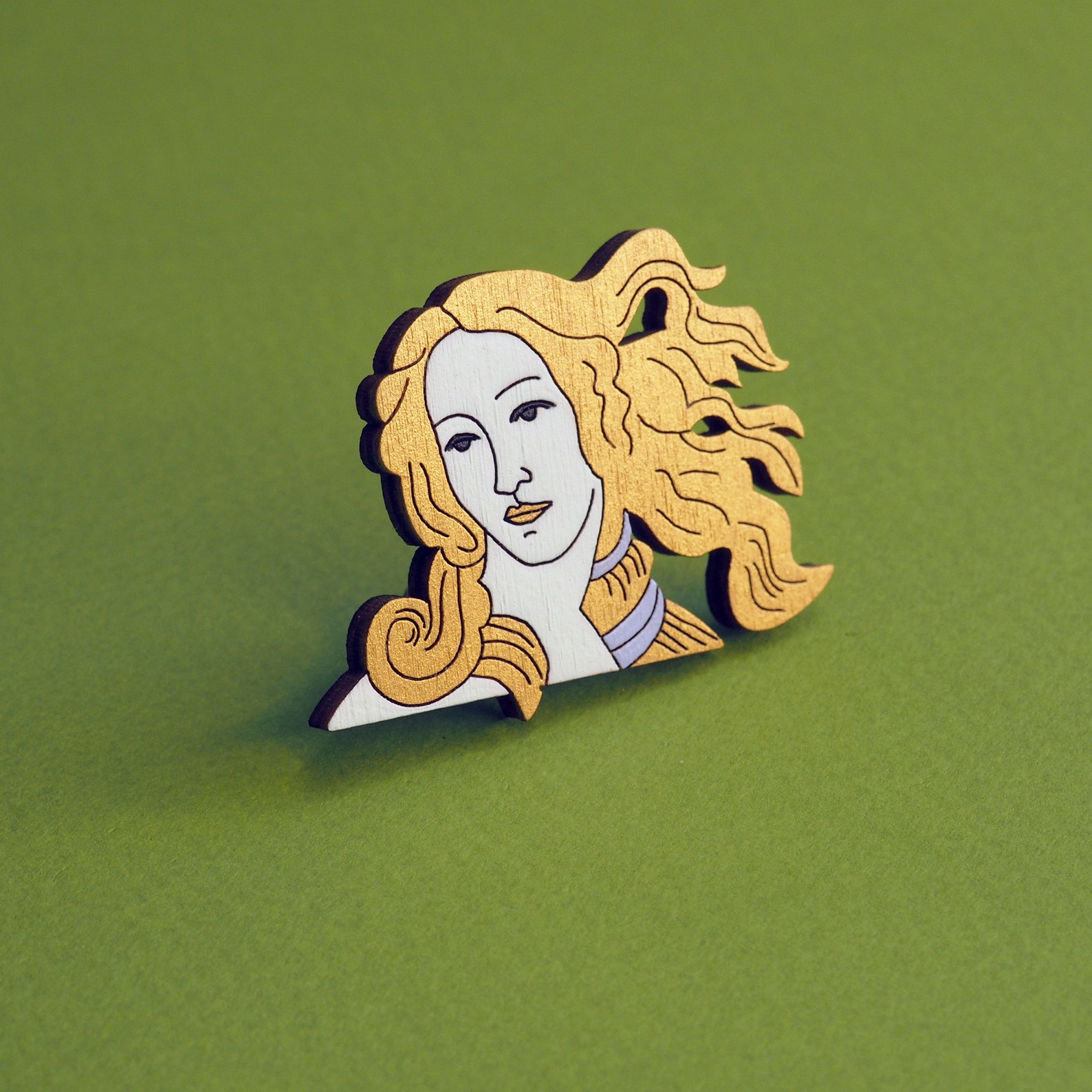Venus Pin, Wooden Brooch, Andy Warhol Pin, Art Brooch, Girlfriend Gift ...